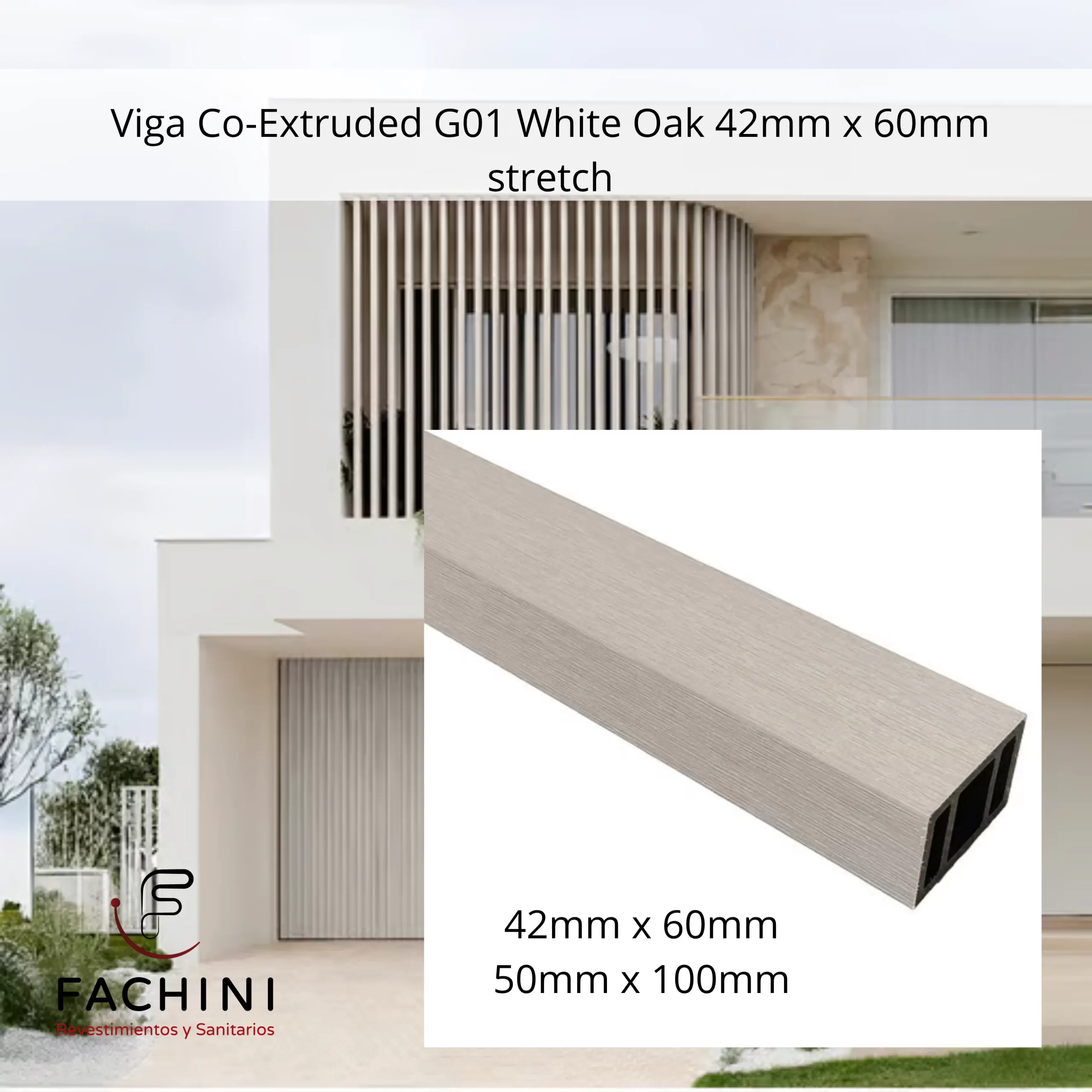 Viga Co-Extruded G01 White Oak - Fachini Revestimientos y Sanitarios